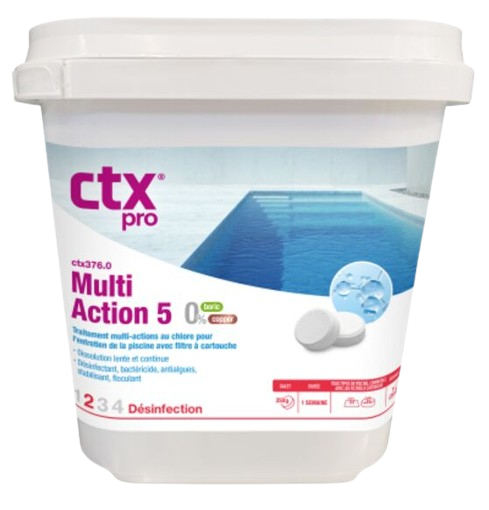 Chlore multi-action en galet CTX 376 – Seau 5 kg - En vente sur Solu Pompes